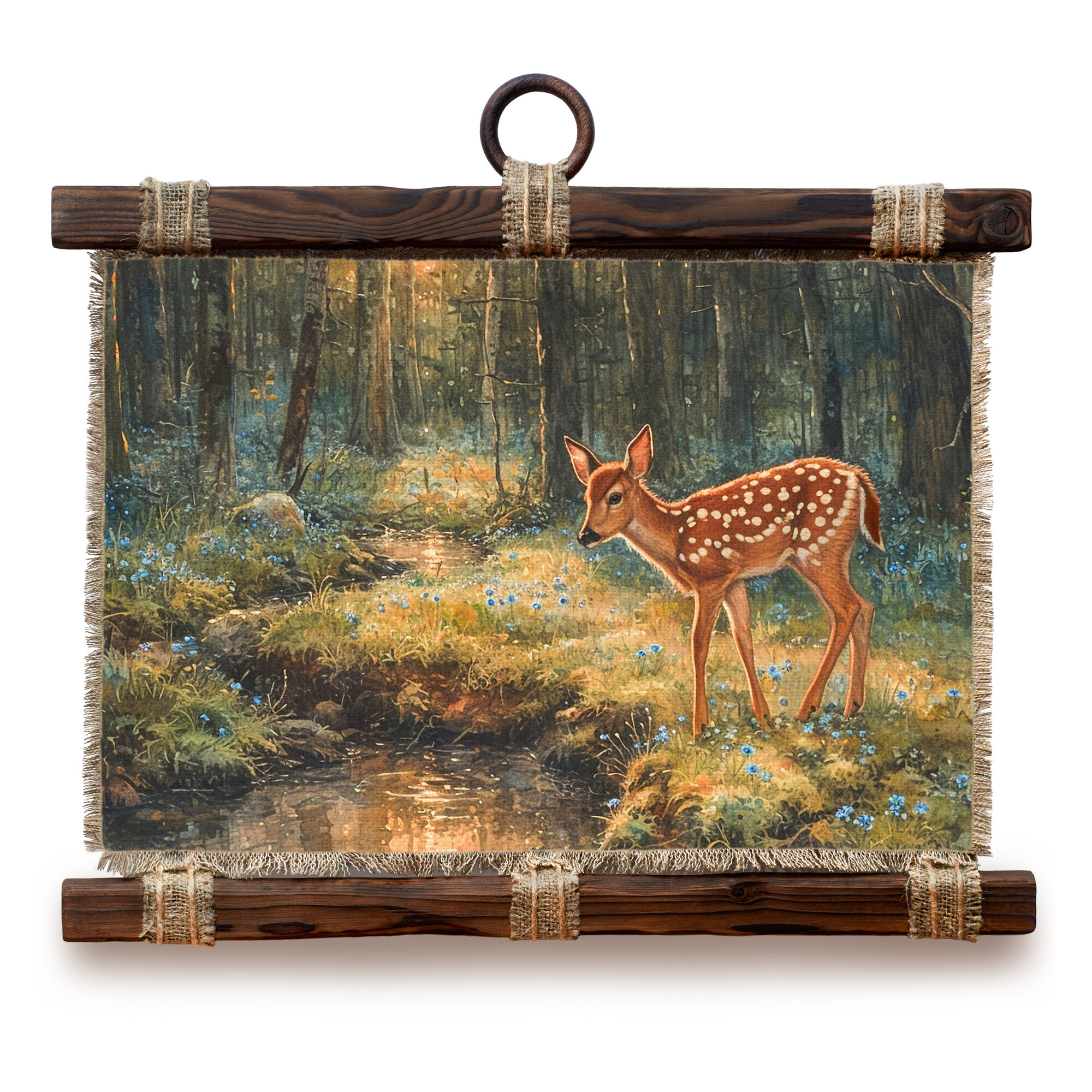 Панно ручной работы Универсальный свиток / Бэмби, А4 картина на холсте