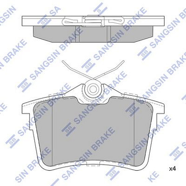 HI-Q SP1824 (SP182412) sp1824 колодки дисковые задние с антискрип. пл.\ Peugeot (Пежо) partner 1.6 / 1.6hdi / 2.0hdi
