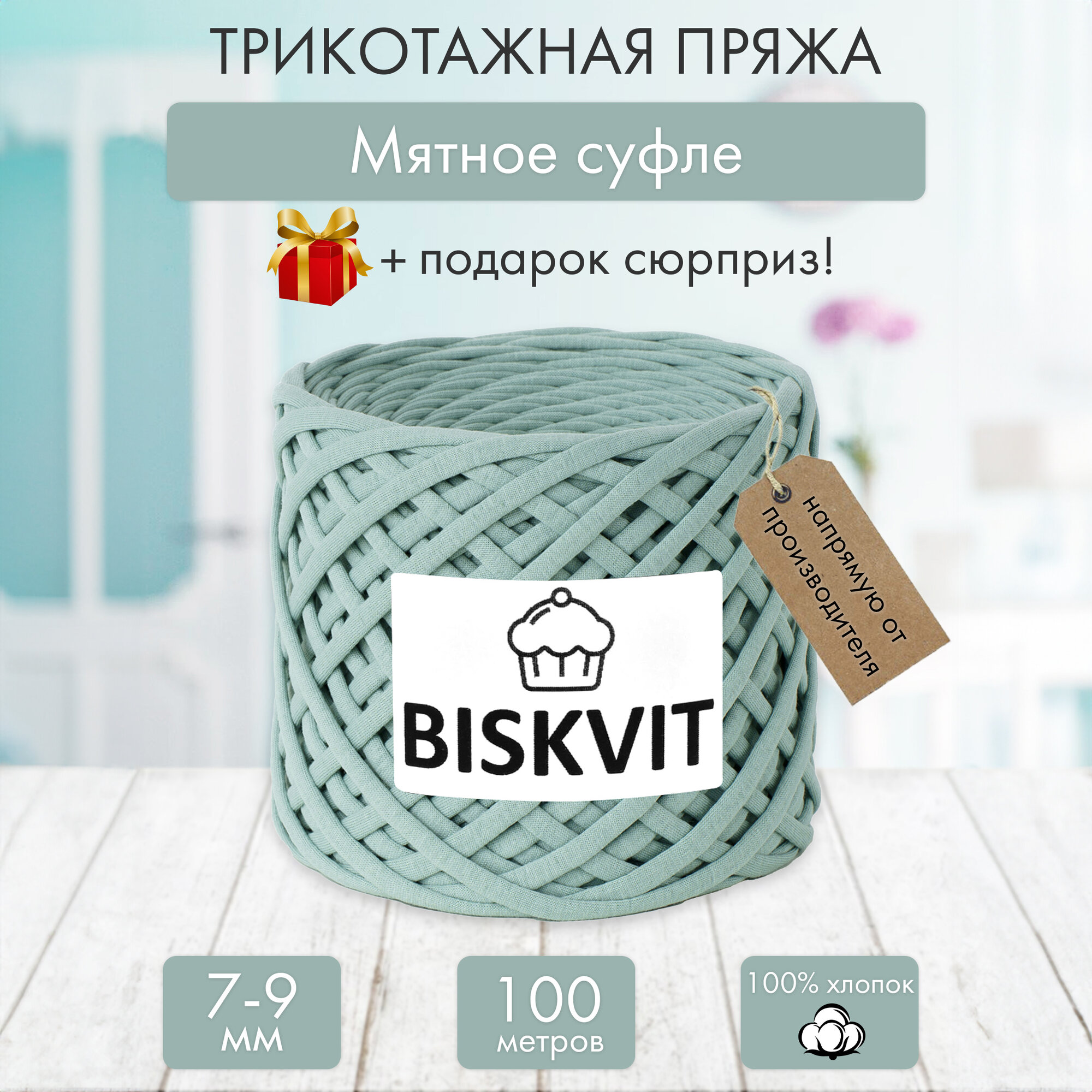 Трикотажная пряжа для вязания Мятное суфле