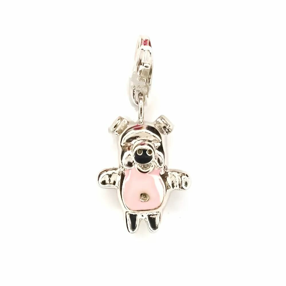 Подвеска на браслет, серебро, 925 проба, родирование