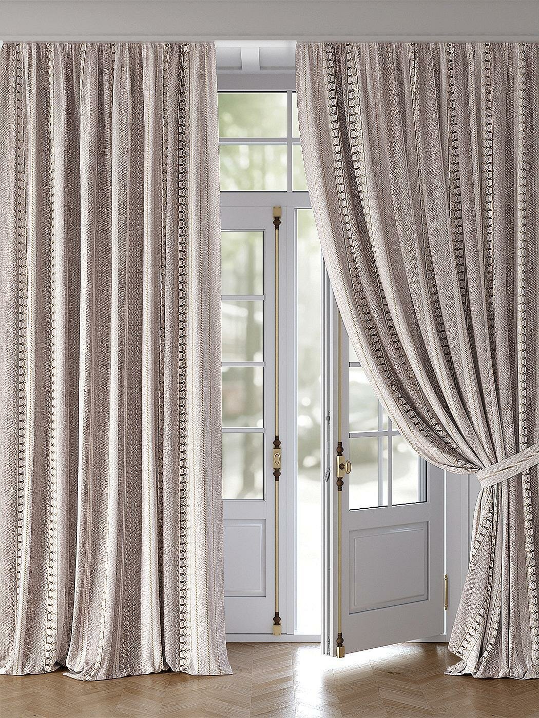 Комплекты штор AT HOME / шторы в комнату 220х280 см / Флонрест (бежевый)