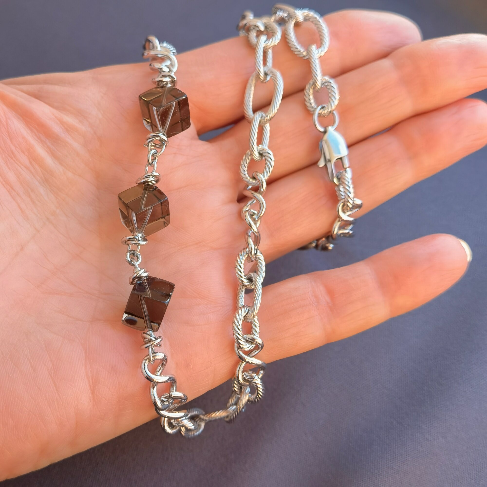 Колье, раухтопаз