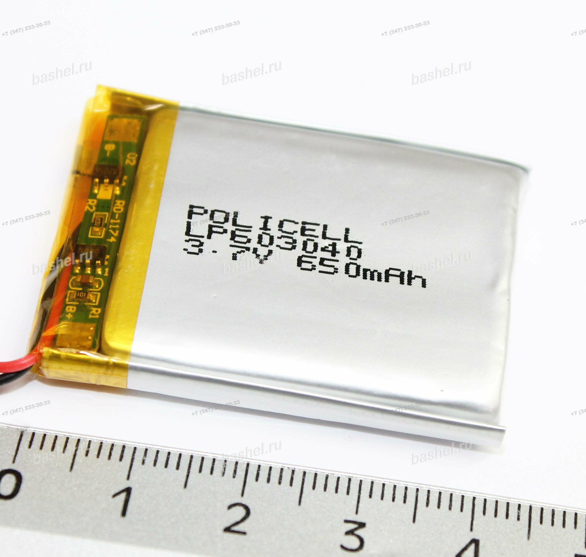 Аккумулятор PoliCell LP603040-PCM 3,7V, 650mAh, Li-Pol (с платой защиты), PoliCell