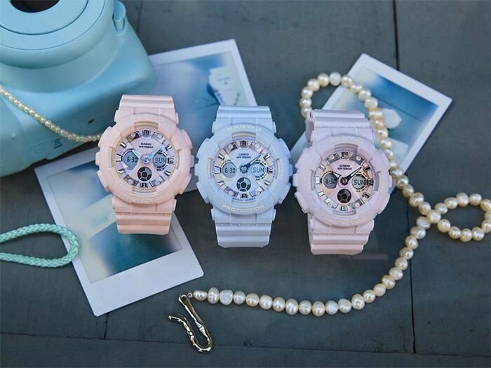 Наручные часы CASIO, фиолетовый, голубой — фото 1