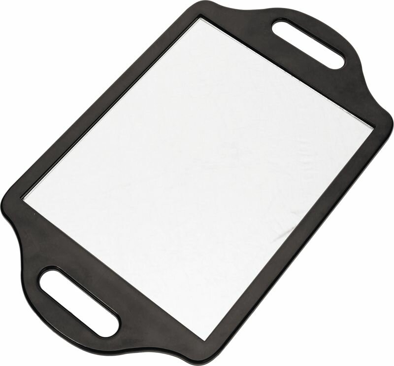 Dewal Зеркало парикмахерское заднего вида с двумя ручками черное 36 х 22 см