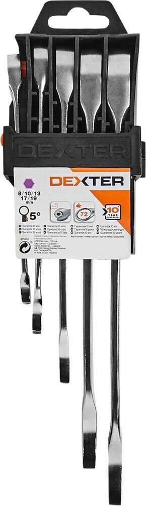 Декстер набор ключей комбинированных с трещоткой (5 предметов)
