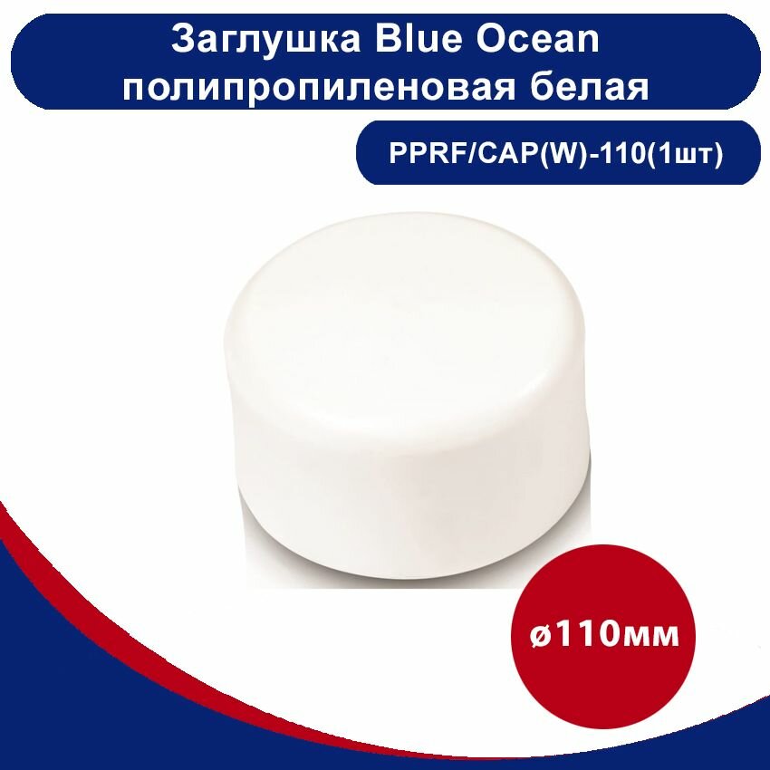 Заглушка Blue Ocean полипропиленовая белая сварная -110мм(1шт)