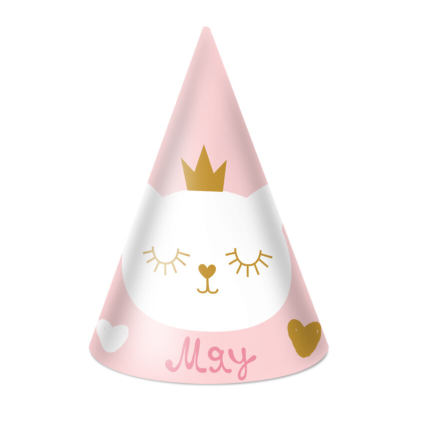 Колпаки Дон Баллон бумажные, котенок принцесса, 6 шт