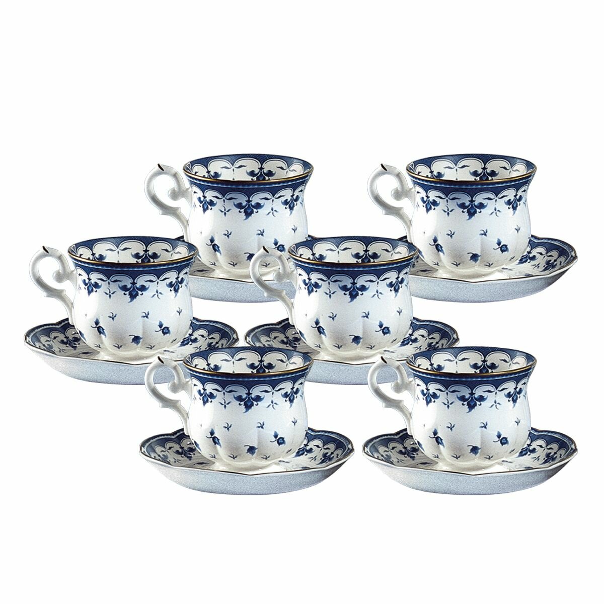Набор фарфоровых чашек для кофе и чая Эден, дополнение к сервизу/ 12 предметов от Zepter