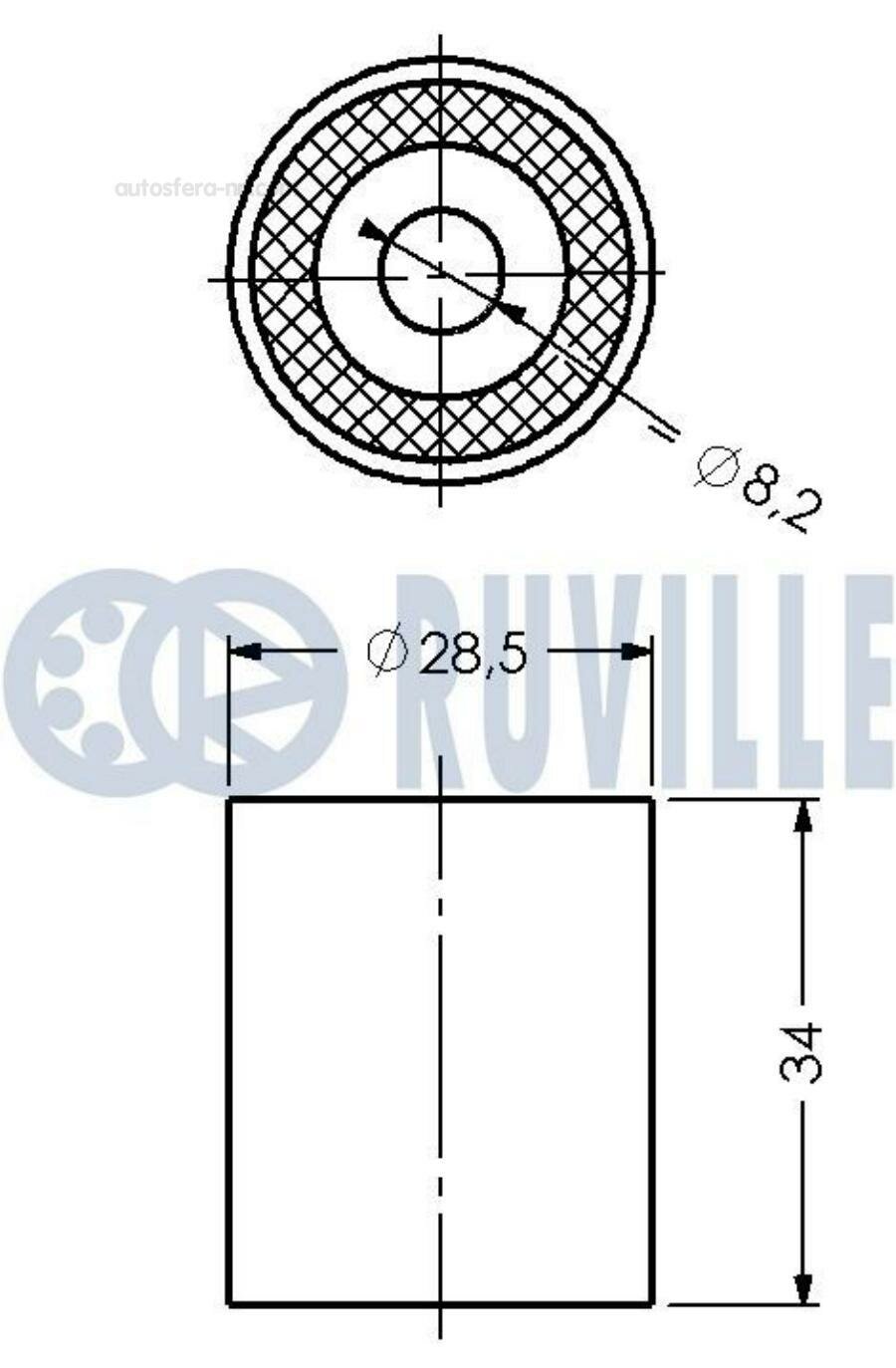 RUVILLE 540837 Ролик ремня ГРМ AUDI A2 (8Z0) 1.2 TDI [2001/03-2005/08]