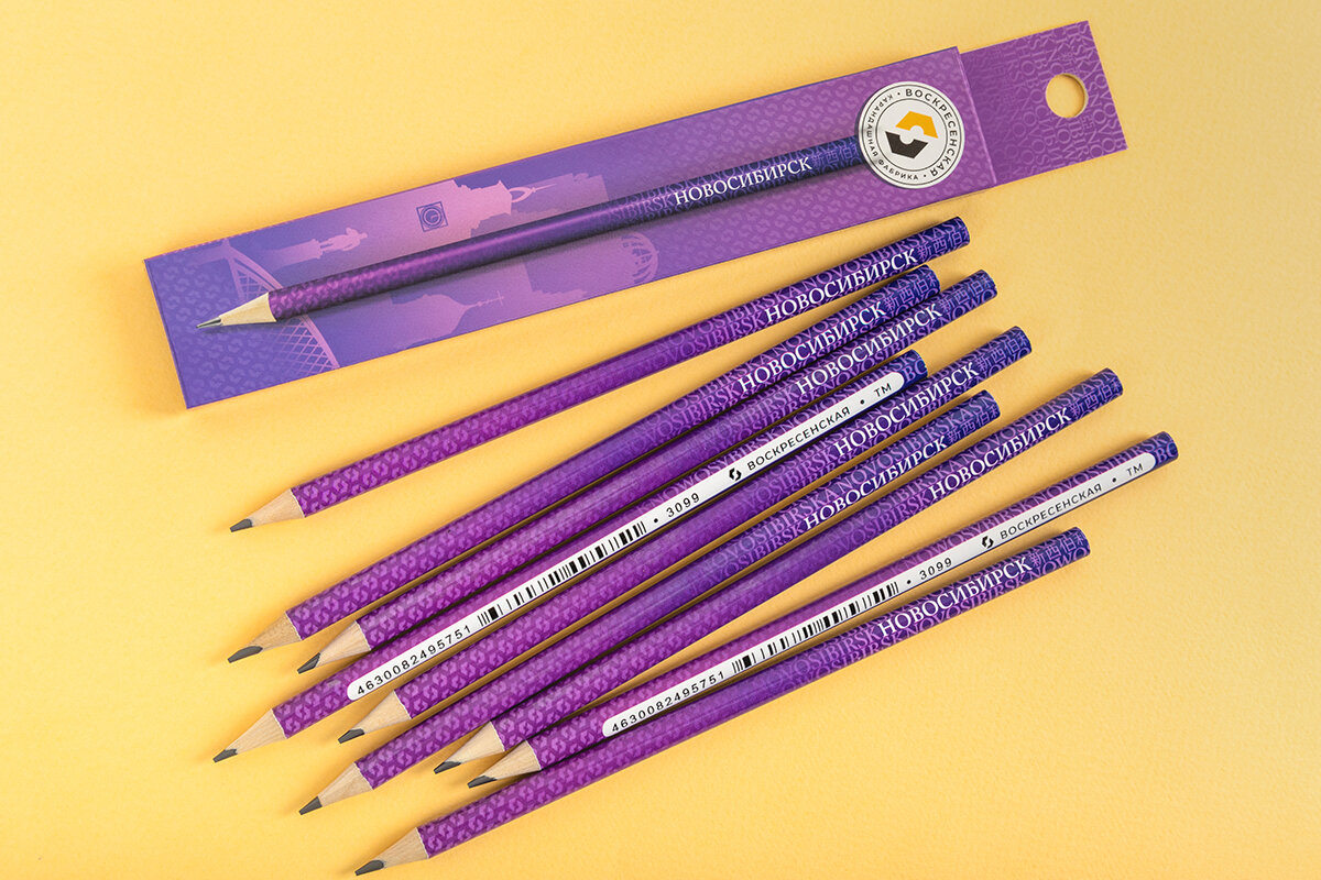 Карандаш 4 шт. графитный заточенный ВКФ "Мой любимый город" ТМ (HB) Новосибирск