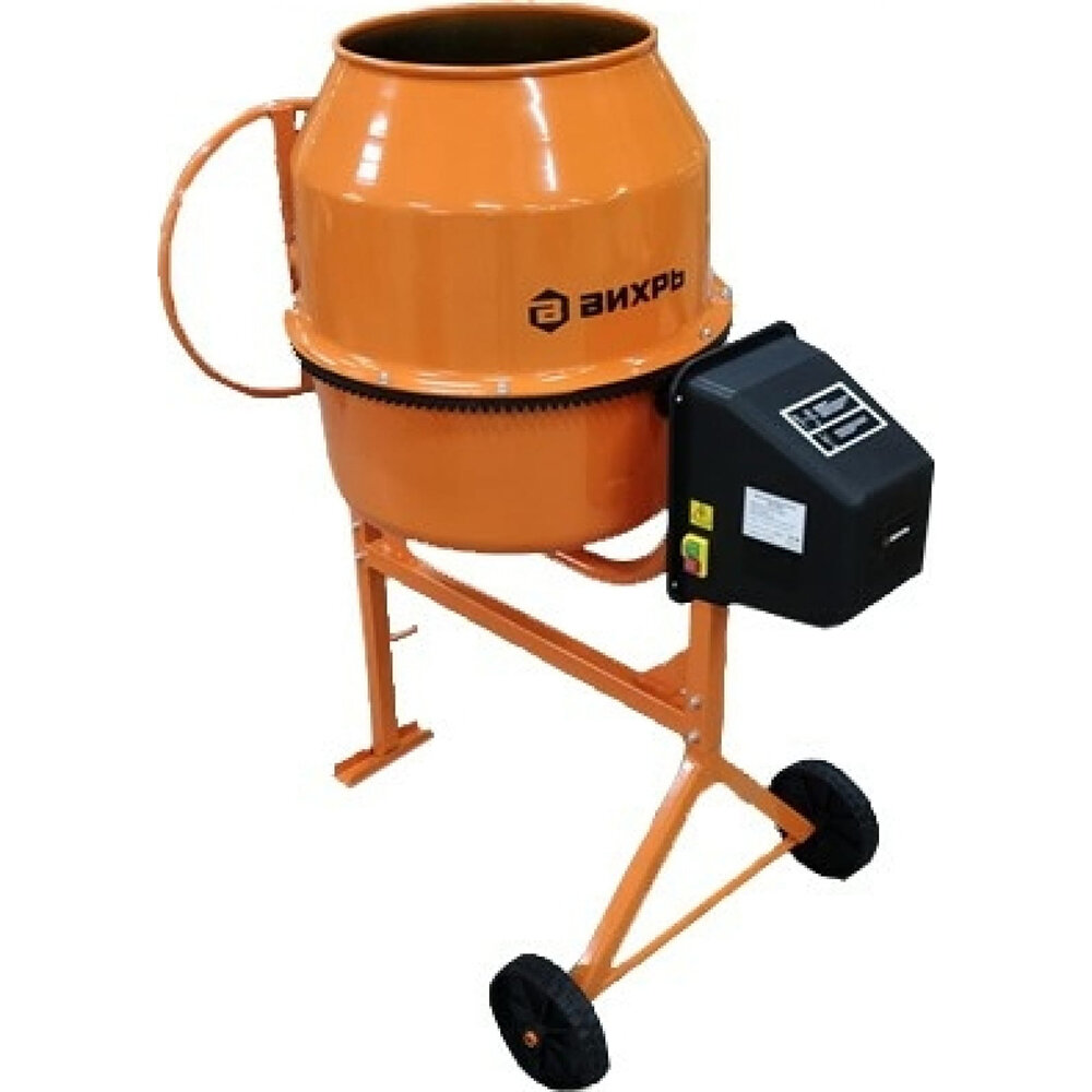 Бетономешалка Вихрь БМ-18АП 74/1/19 оранжевый, 800Вт, 180л, 32 об/мин, раствор 130 л