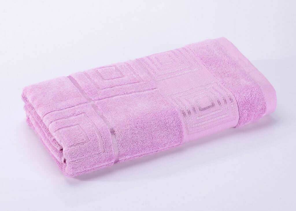 Банное полотенце Valtery Miranda-4, 50 см x 90 см, бамбук 70%, хлопок 30%, розовое