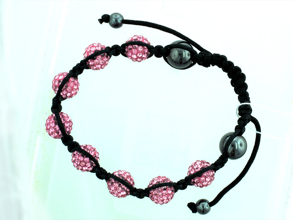 Браслет, гематит, стекло