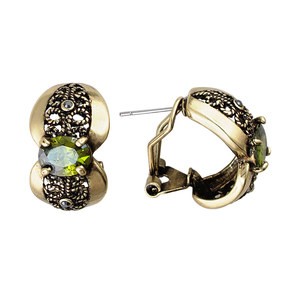 Серьги Эстет, сталь, циркон