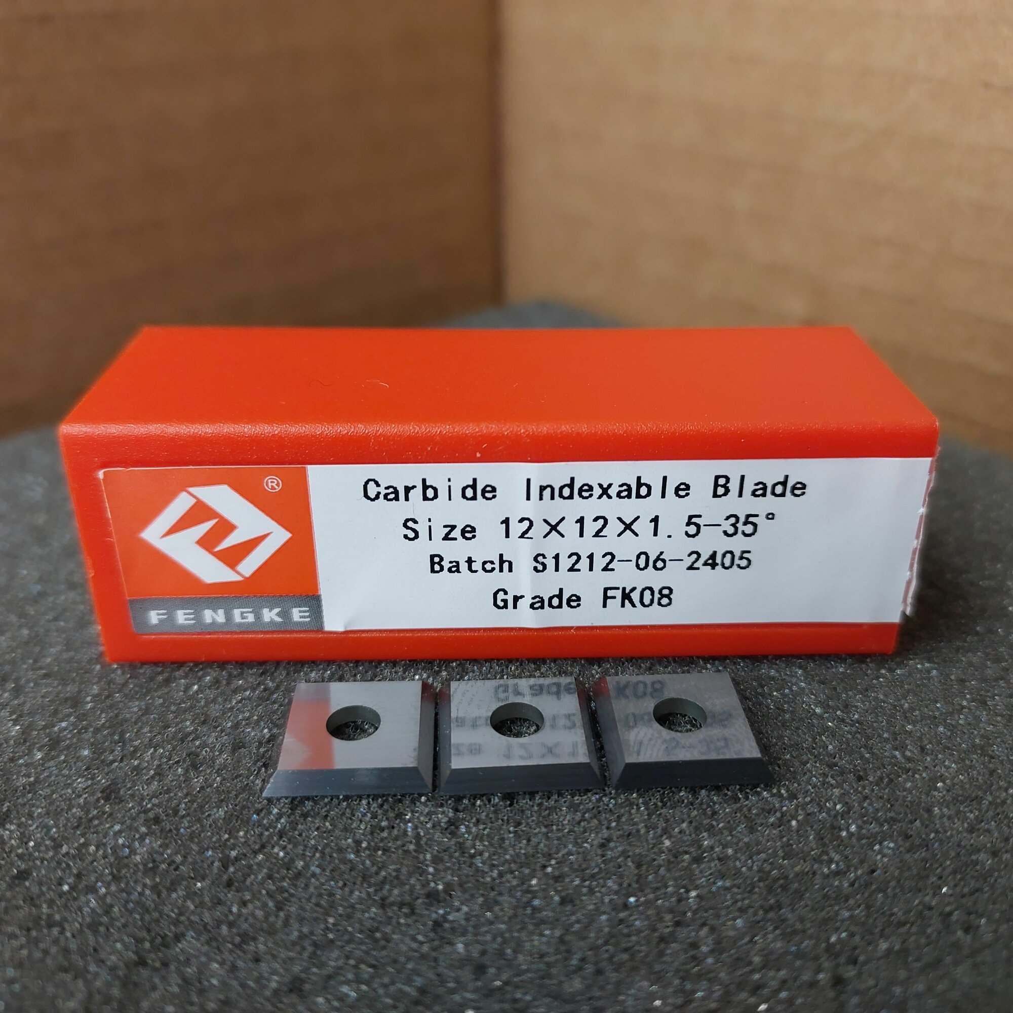 Комплект Нож сменный твердосплавный для фрез 12х12х1,5 заточка 35 гр. сплав FK08 ( CERATIZIT KCR08)) 3 шт