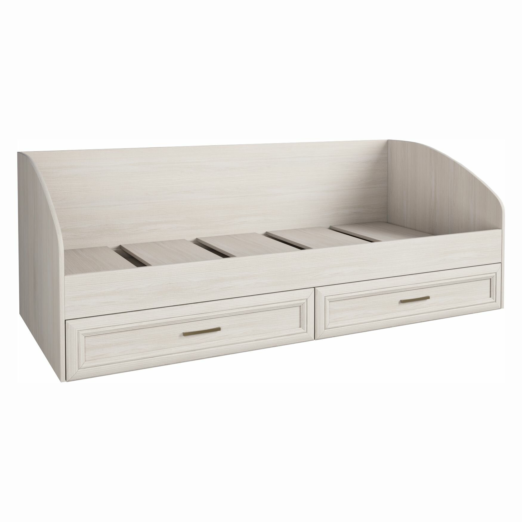 Кровать одноярусная с 2 ящиками Принцесса, спальное место 80х200 см. Астрид-Мебель, цвет Анкор белый