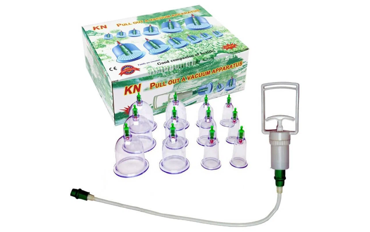 Массажные вакуумные банки Subor Pull out Vacuum Apparatus / набор вакуумных баночек для хиджамы, 12 шт