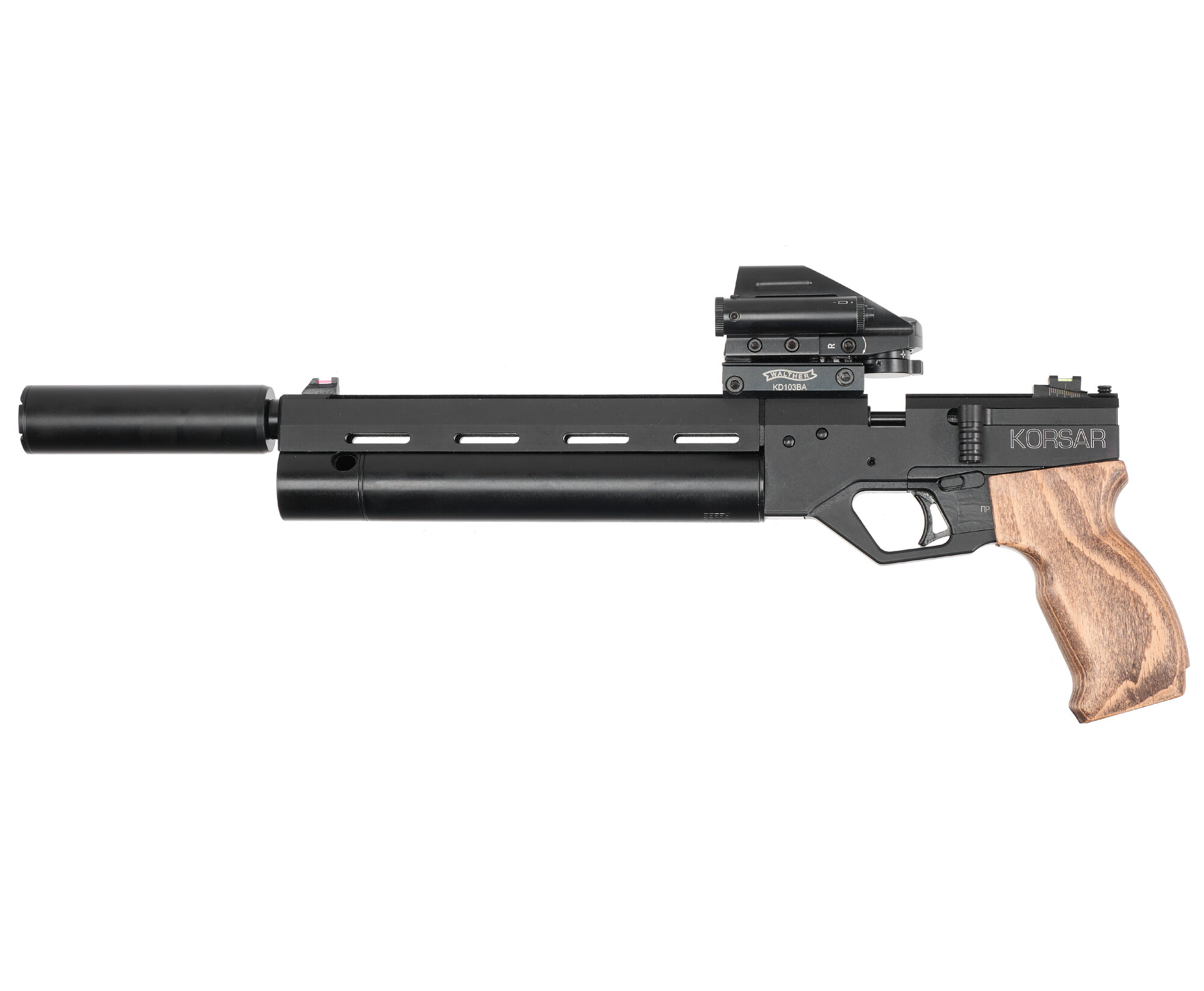 Пневматический пистолет KrugerGun Корсар 6.35 мм (D32, 240 мм, манометр, прямоток, дерево)