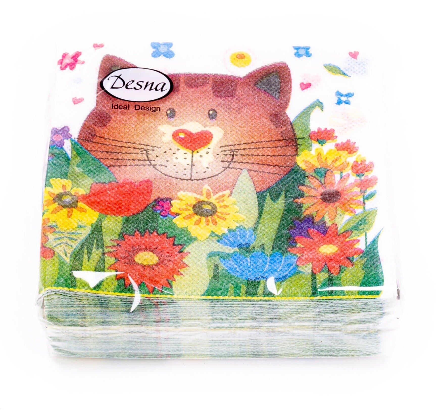 Салфетки бумажные DESNA Design Чеширский кот 1 слой 25х25см 40шт.