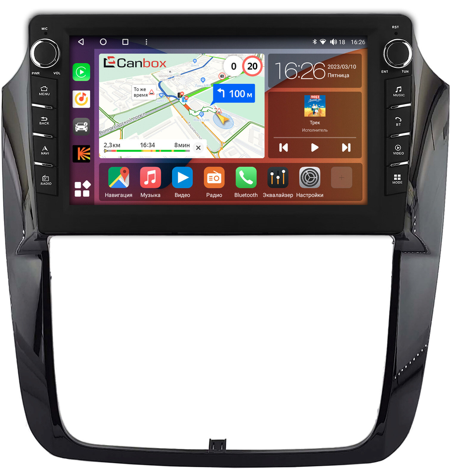 Штатная магнитола Toyota Ipsum (M20) 2001-2009 (Тип B, черная, глянцевая) Canbox H-Line 7833-9-3157 Android 10 (4G-SIM, 4/64, DSP, IPS) С крутилками