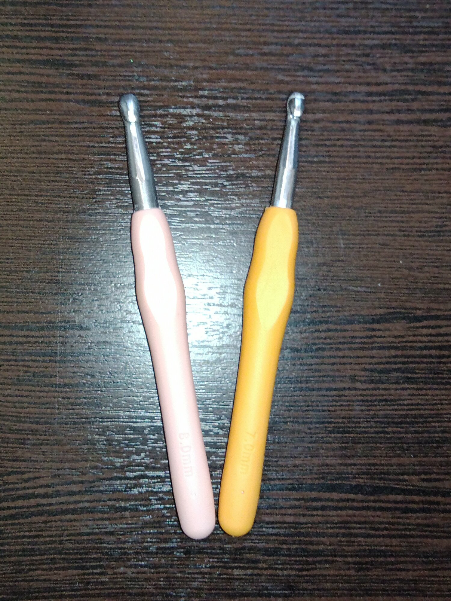 Набор крючков для вязания 2 шт, 7 мм и 8 мм