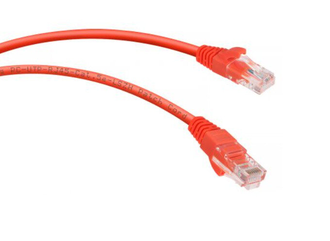 Кабель патч-корд UTP 5e кат. 0.15м. Cabeus PC-UTP-RJ45-Cat.5e-0.15m-RD-LSZH