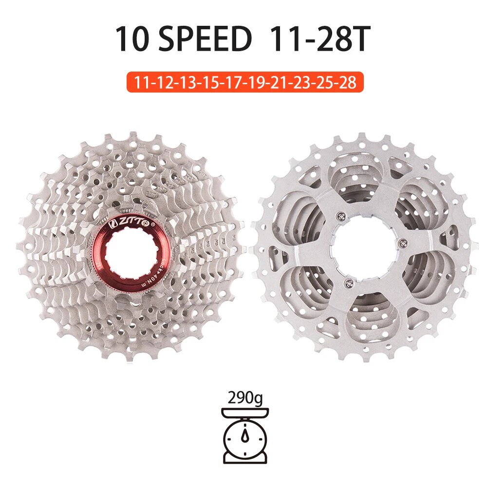 ZTTO Кассета для шоссейного велосипеда, стальная, 8/9/10/11/12 скоростей, 11-36T 10S 11-28T