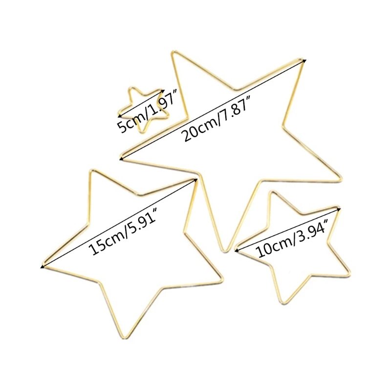 Металлические звезды, 15см, Gold
