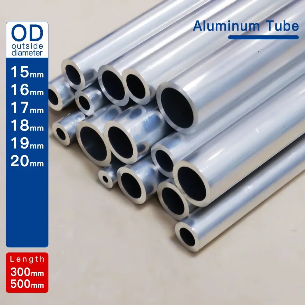 Алюминиевая трубка, длина 500 мм, 6063 мм, круглая трубка из алюминиевого сплава, прямая, большой внешний диаметр 7,5, толщина-