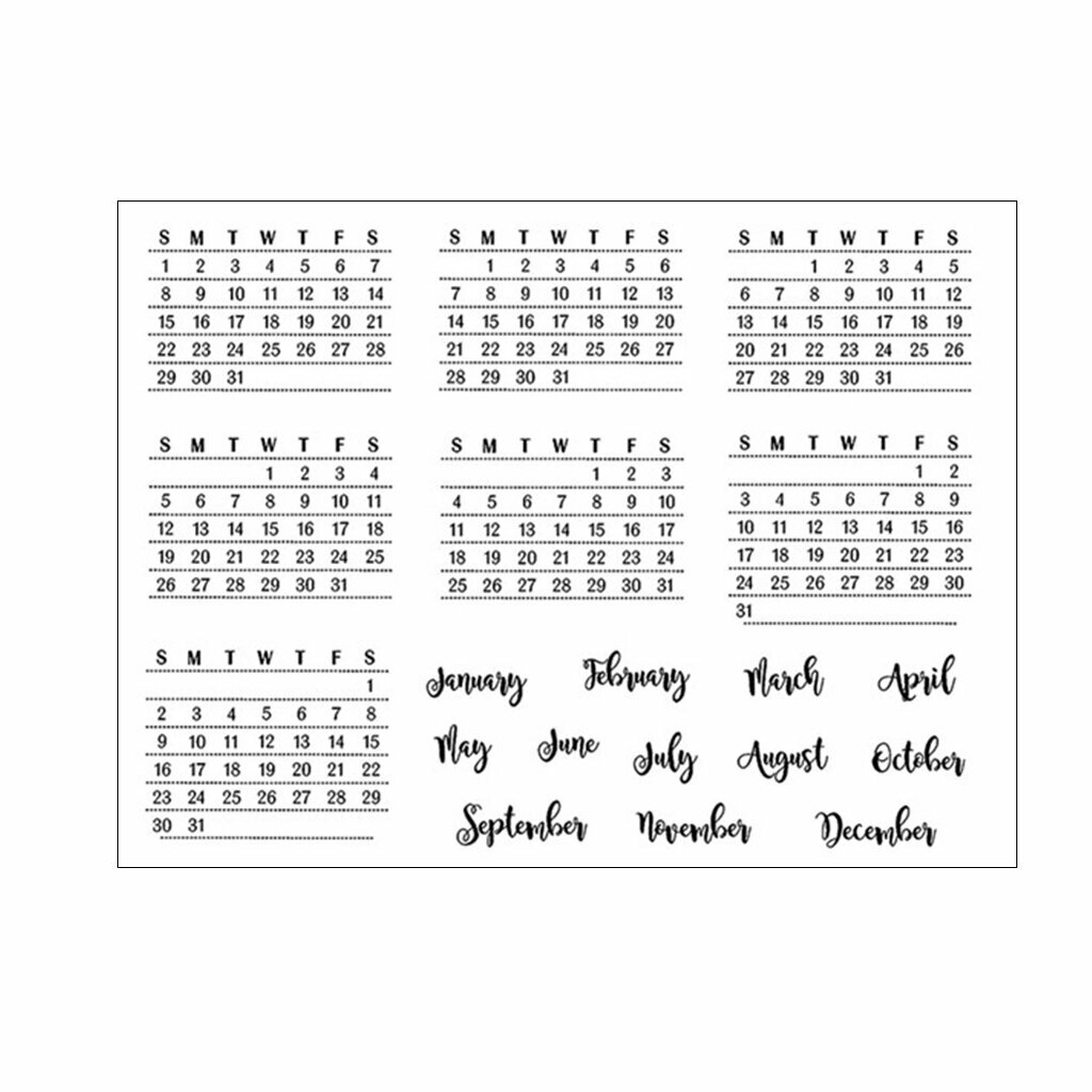 Неделя и Месяц Прозрачный Силиконовый Штамп Декоративный Календарь Прозрачный Штамп Печать для DIY Украшения Журнала Поздравительных Открыток