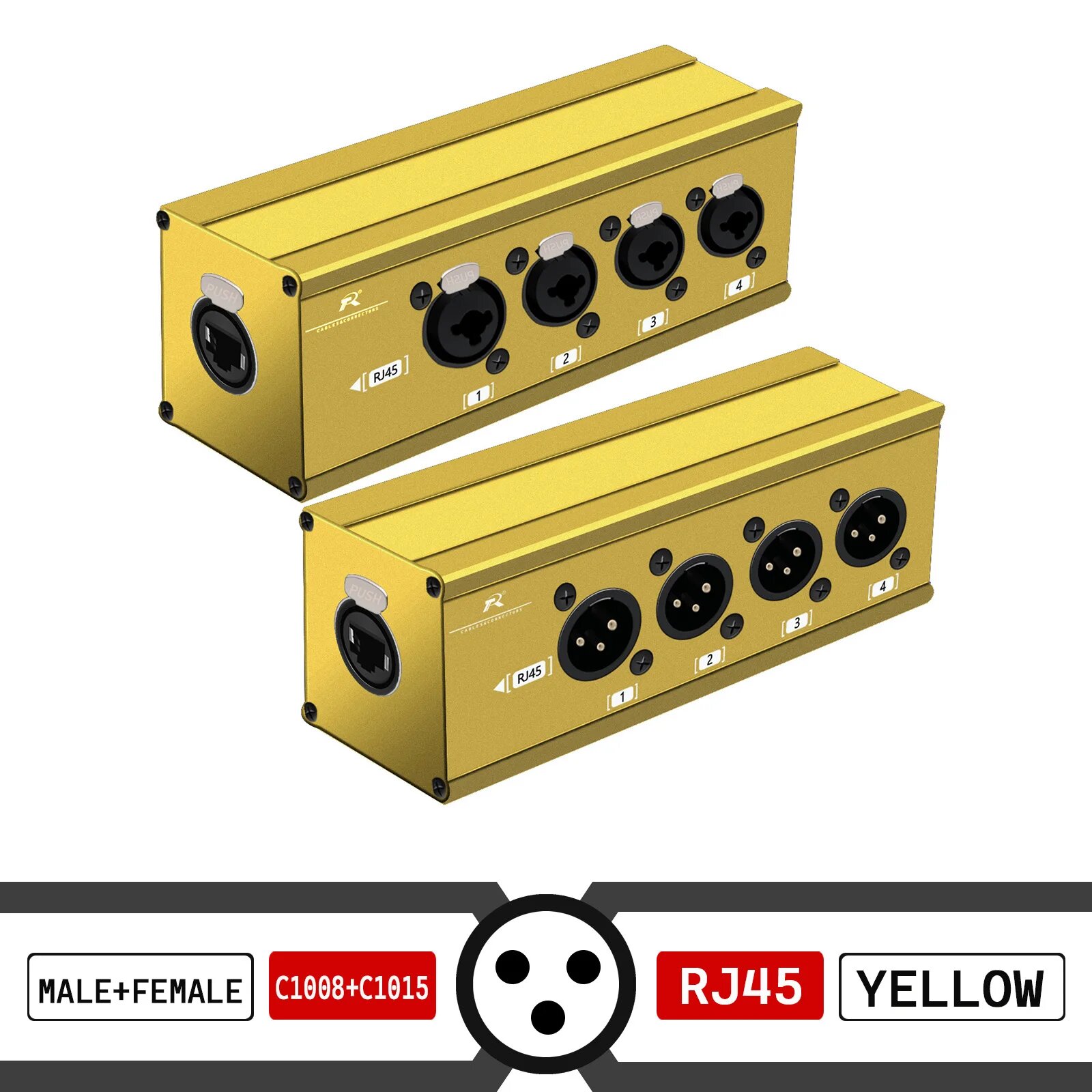 STP RJ45-C1008-BK+RJ45-C1015-BK удлинитель DMX Yellow-C1008-C1015