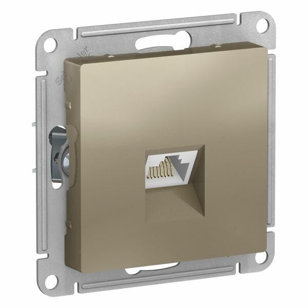 1 шт. Systeme Electric AtlasDesign Шампань Розетка компьютерная RJ45, кат. 6A, механизм, ATN000586
