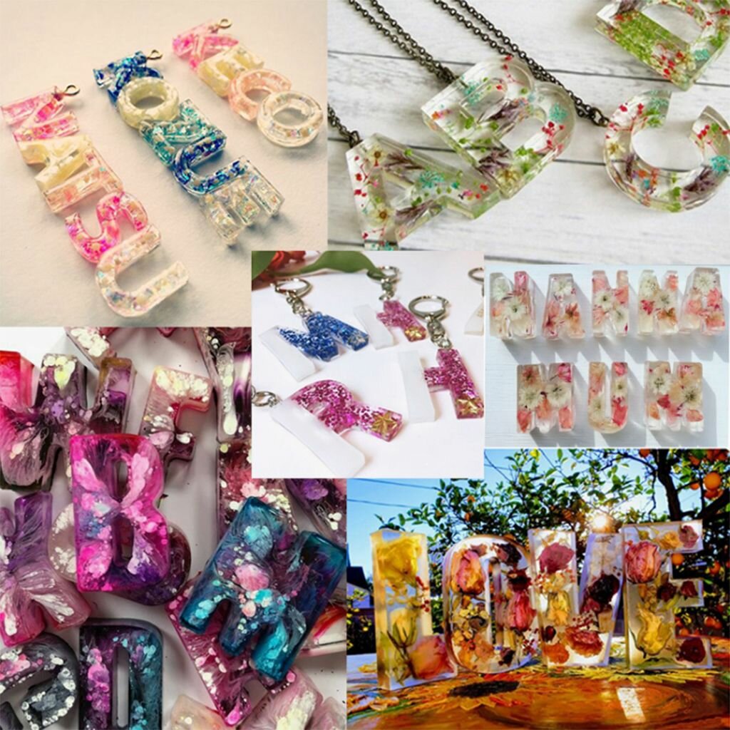 1 комплект из 26 силиконовых форм для литер на эпоксидной основе, от А до Я, штук