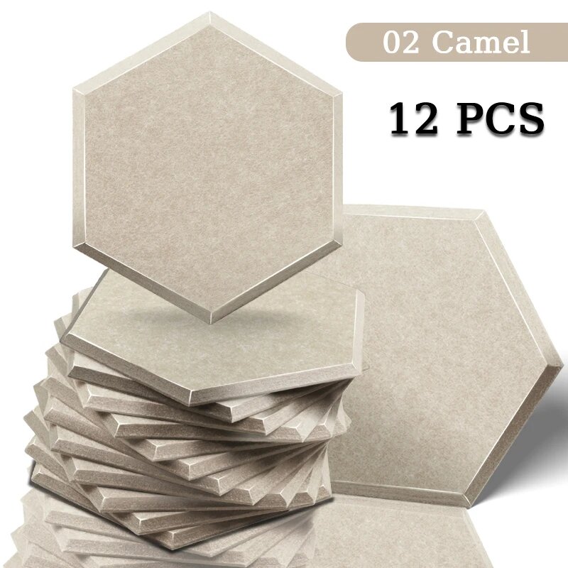 Акустические панели TOUO, 12 шт, Camel, 1.2cm, Hexagon
