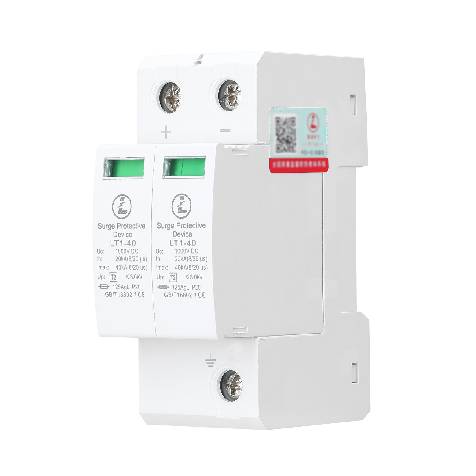 Plug-in Type Photovoltaic Power Surge Protector Protectives Device 2P-40KA-DC1000V Voltage Protections Tool