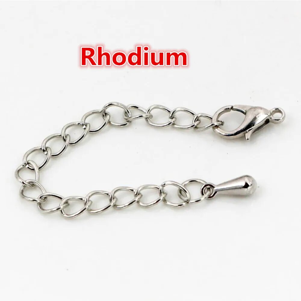 Удлинитель цепочка серебряного цвета Rhodium 50mm