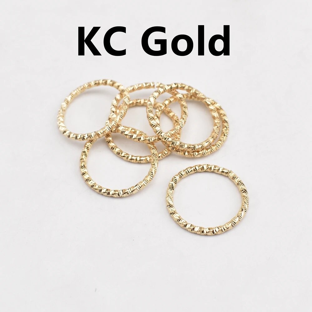 Металлические рельефные кольца для бижутерии JS144 8-20 мм 1.8x20mm 20pcs, KC Gold