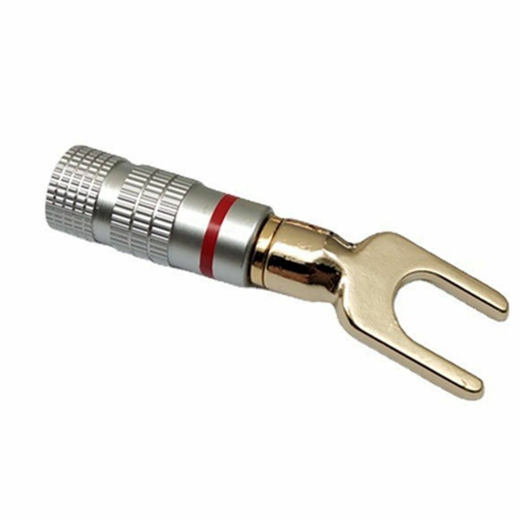 Позолоченная U-образная вилка типа "банан", Y-образная звуковая вилка-красный круг