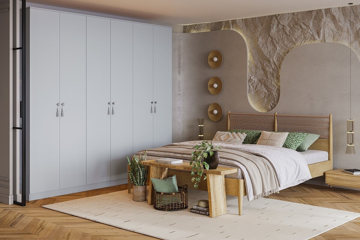 Шкаф распашной МебельЛэнд24 Монтана - 6 Стальной Серый 250x40x200 для одежды шестидверный