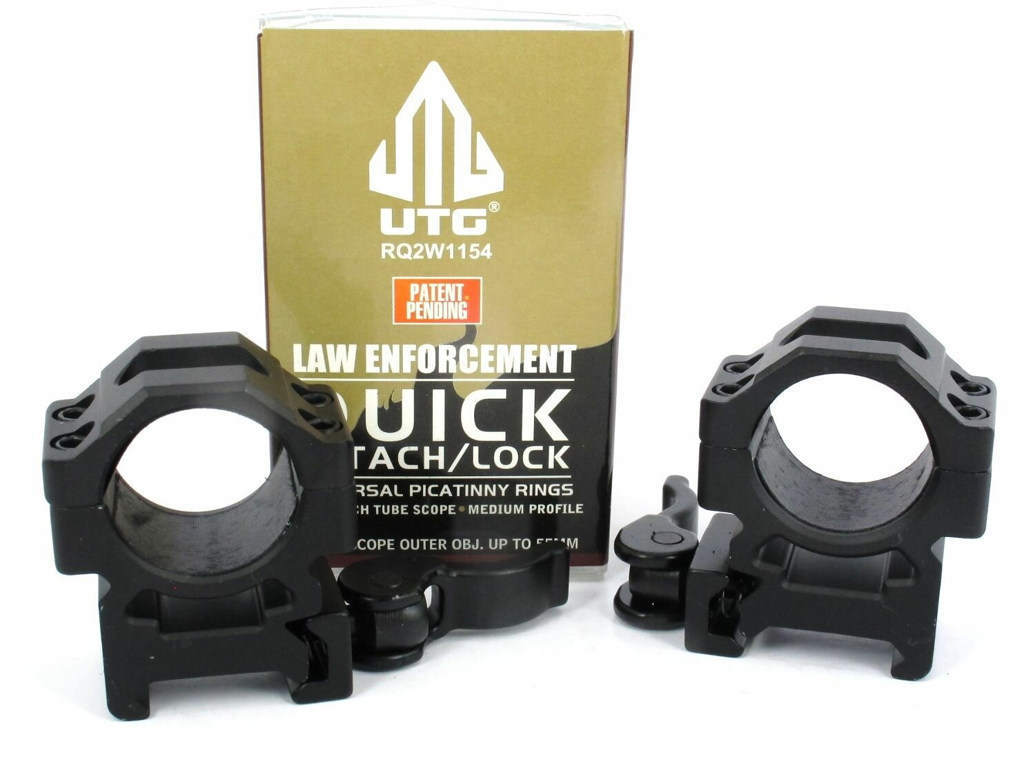 Кольца быстросъемные UTG 25,4 мм на Picatinny с рычажным зажимом, средние