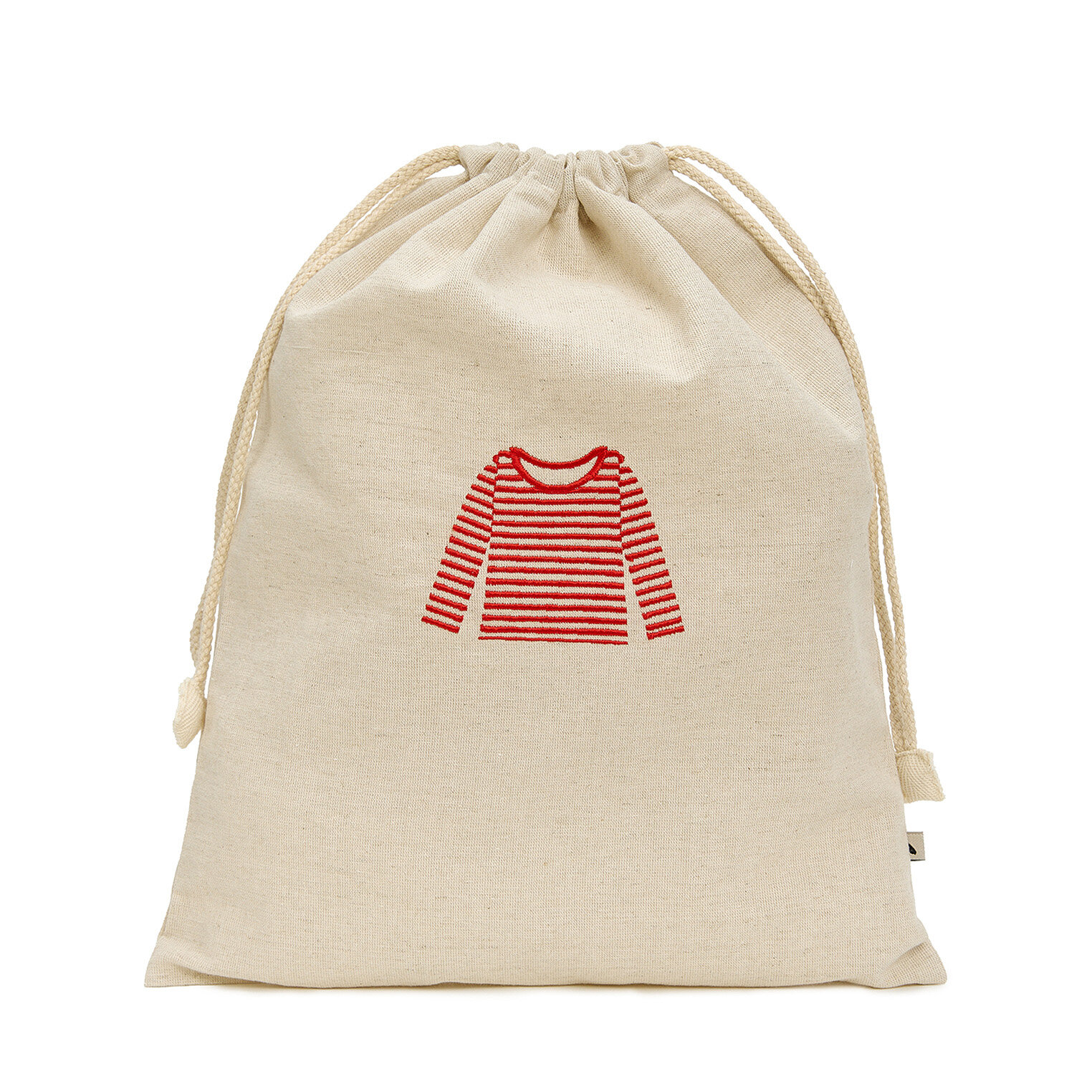 Льняной мешочек для хранения Берегите птиц, бежевый, вышивка Футболка, L