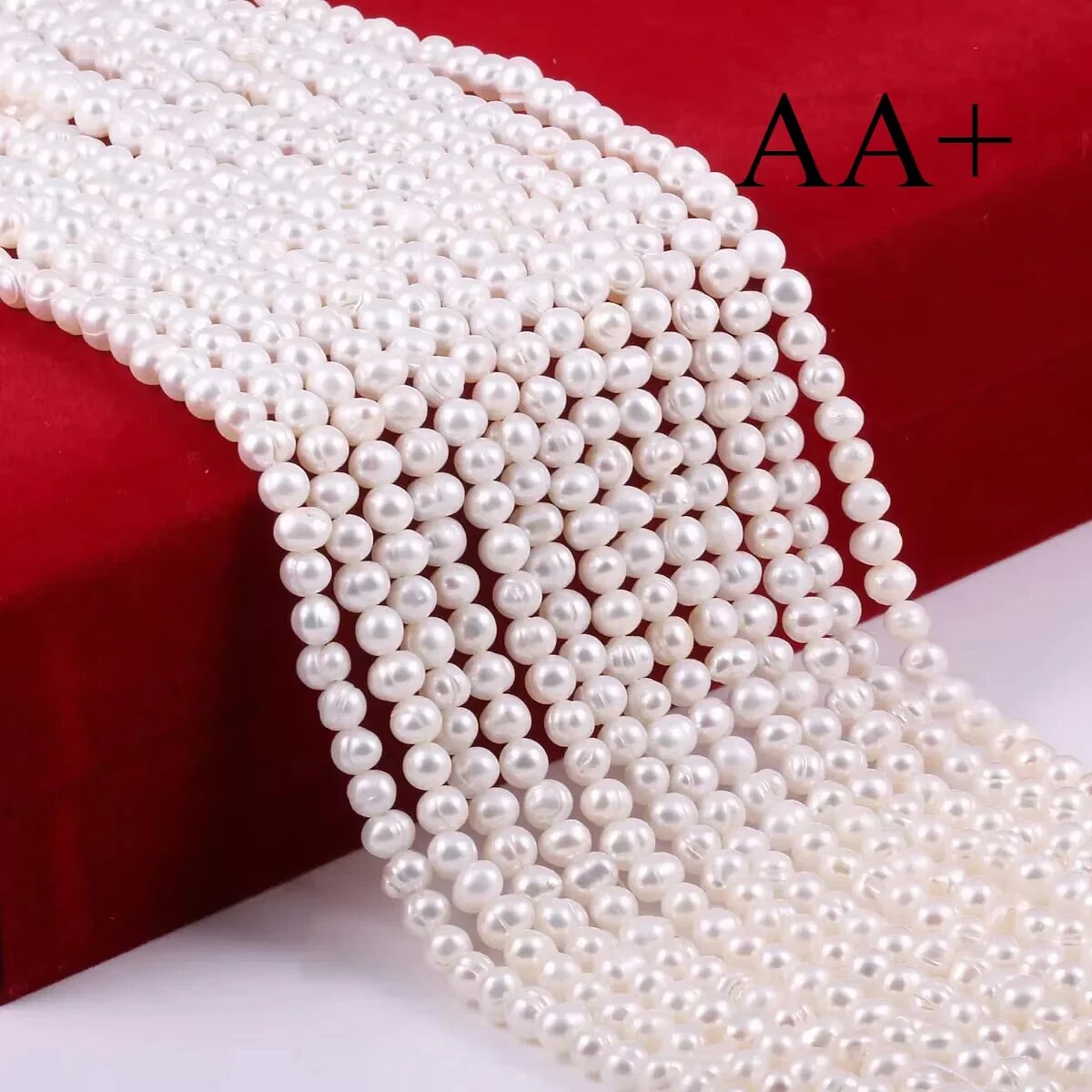 Натуральный пресноводный жемчуг 5-6 мм, круглые бусины 6-7mm