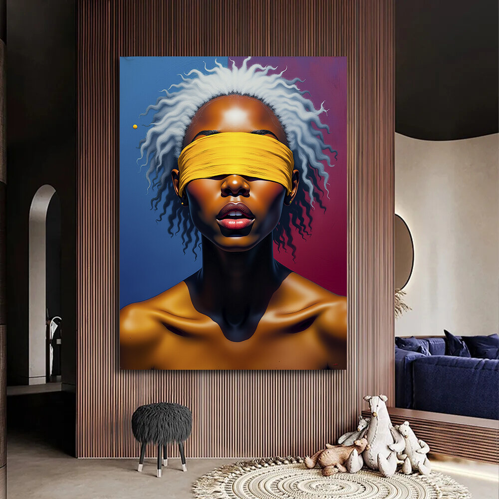 Картина на стену / Девушка загадка, эро повязка на лице, постер в интерьер / поп арт, 30х40 см.