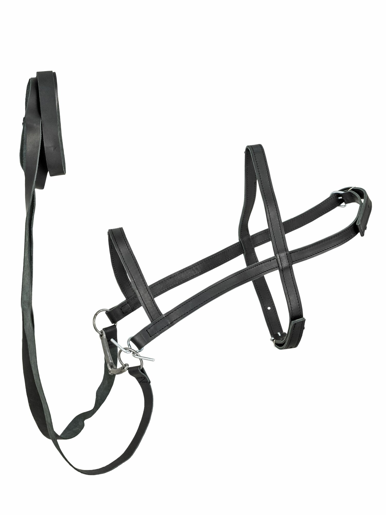 Узда для лошади, узда для коня кожаная выездная черная REITER 25 мм