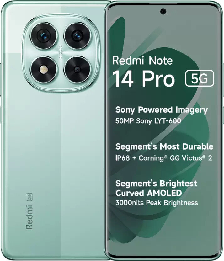 Смартфон Xiaomi Redmi Note 14 Pro 5G 12/512Gb Green NFC EU (Global Version)