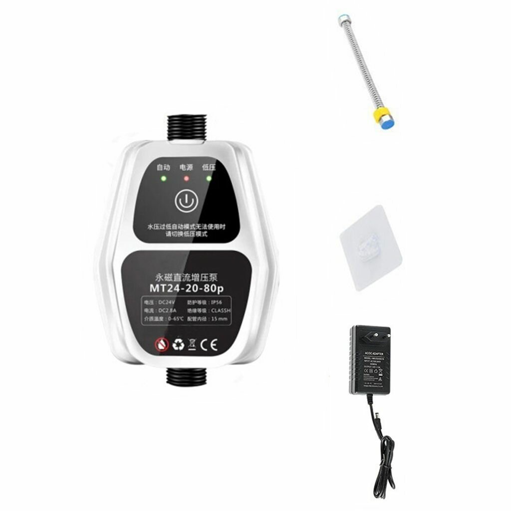Автоматический солнечный водонагреватель для душа, повысительный насос 24 В, низкое напряжение, энергосберегающее повышение давления, простой в использовании