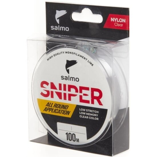 Леска Salmo Sniper Clear 150м, 0.20мм, тест 3.10кг, прозрачная монофильная