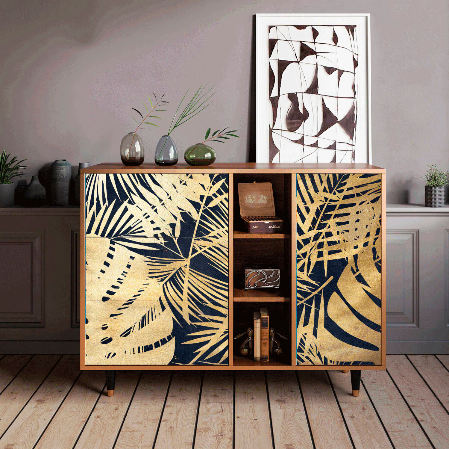 Комод - STORYZ - BS2 Jungle Vibes, Разер - 125 x 97 x 48 см , Цвет корпуса - Орех
