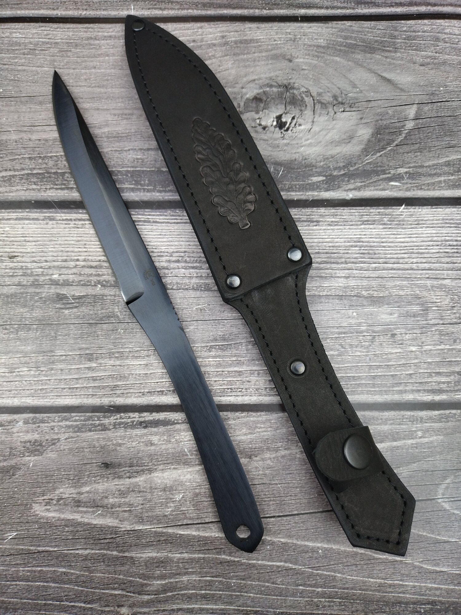 Нож Шанс, сталь У8, цельнометаллический, ножны из натуральной кожи, Мастерская Семина